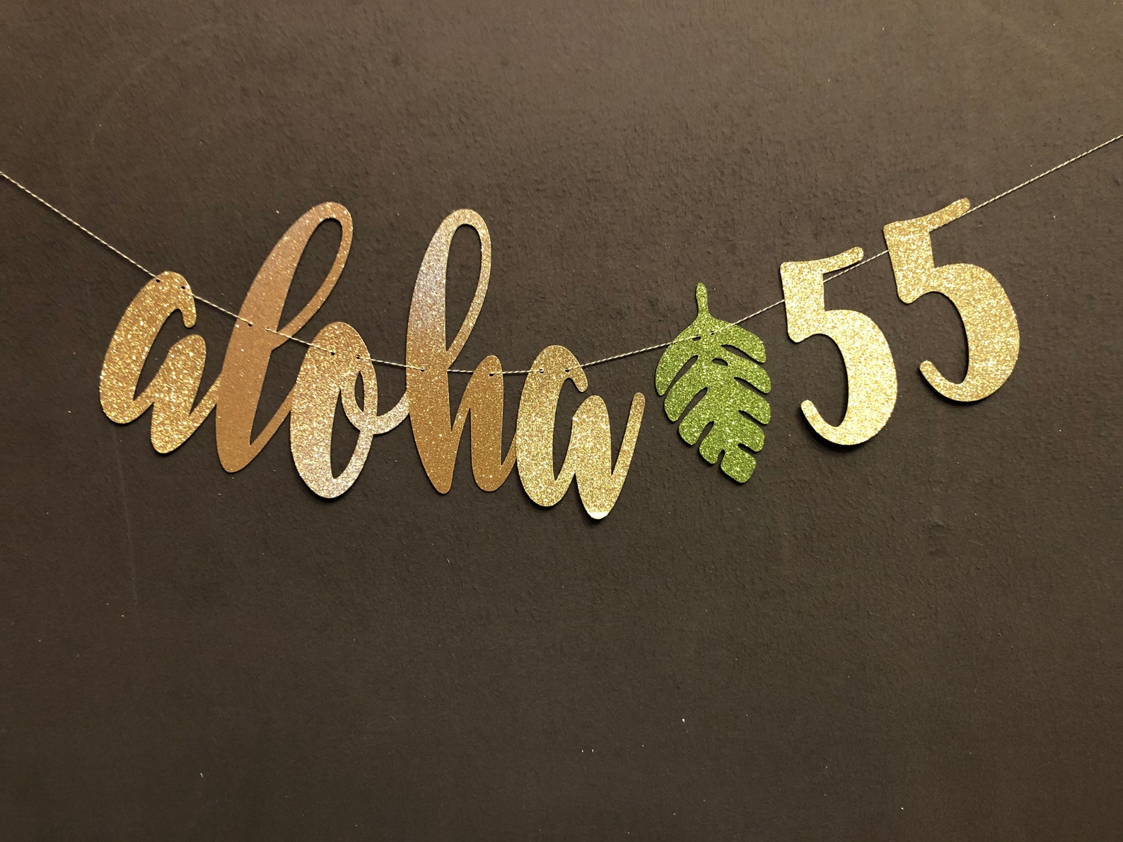 Aloha 55 Banner 55th Birthday Banner 55 Birthday Cheers to | Etsy