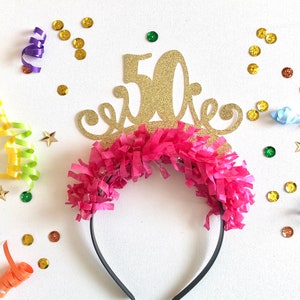 50th Birthday Crown 50th Birthday Headband 50th Birthday | Etsy