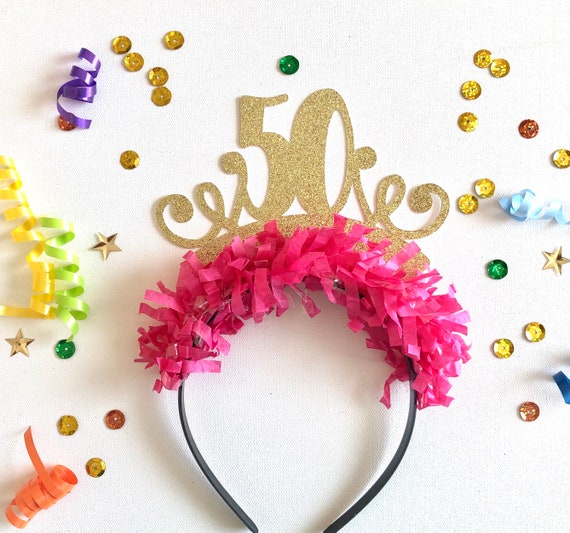 50th Birthday Crown 50th Birthday Headband 50th Birthday | Etsy
