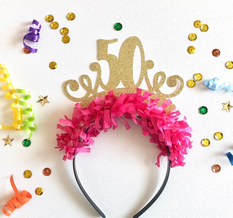 50th Birthday Crown 50th Birthday Headband 50th Birthday | Etsy