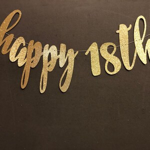 Happy 18th Birthday Banner 18th Birthday Party Decor 18th | Etsy