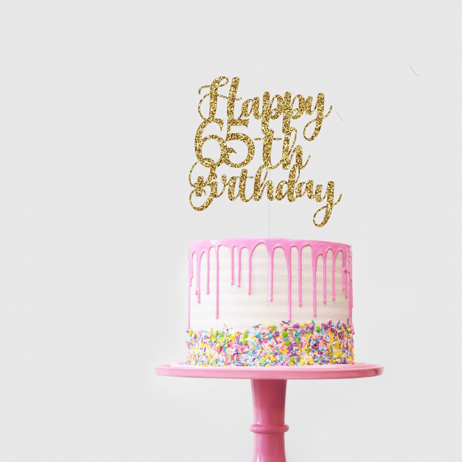 65th Birthday Cake Topper Cheers to 65 Years Cake Topper - Etsy