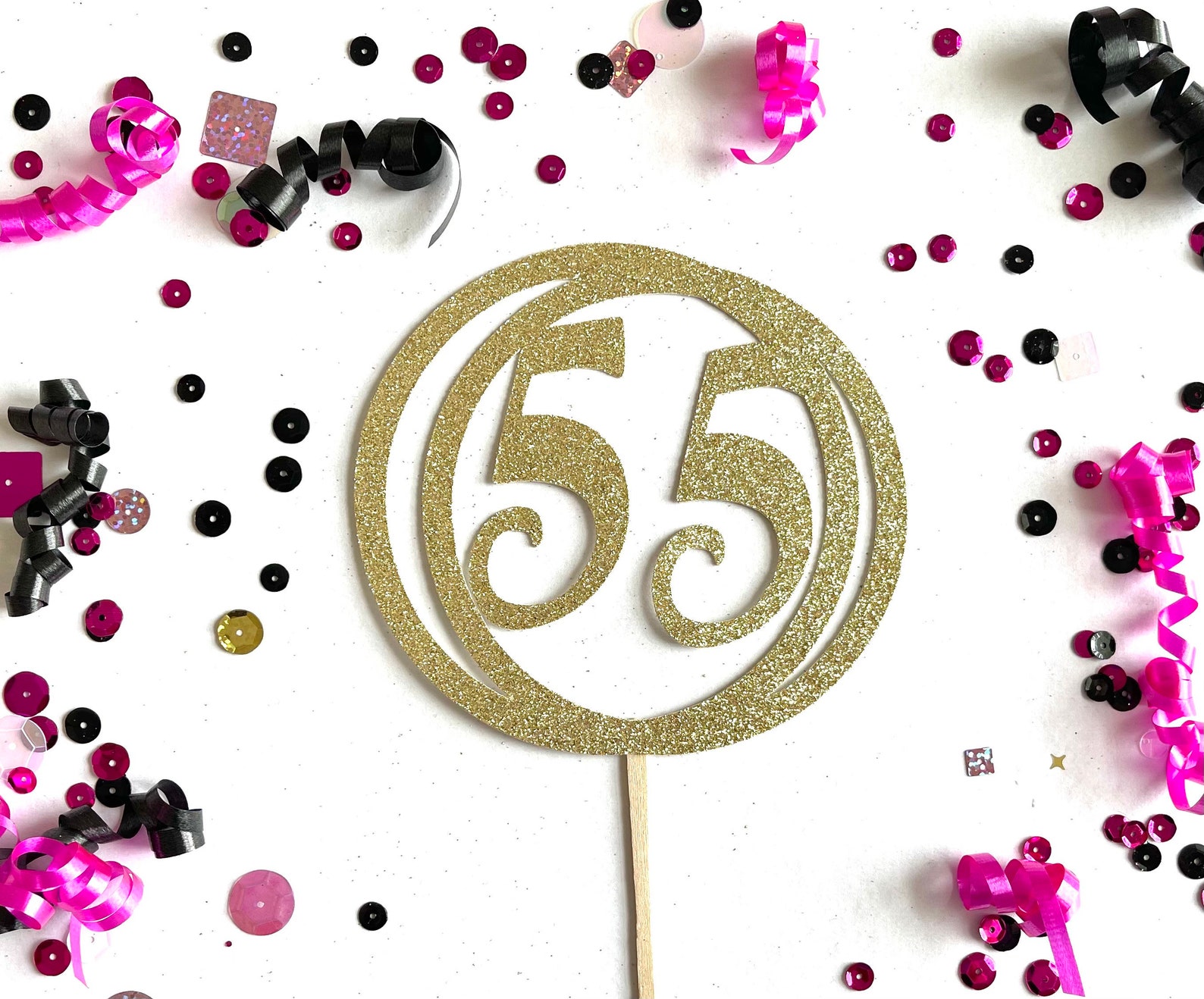 55th Birthday Cake Topper 55th Birthday Decorations Cake | Etsy