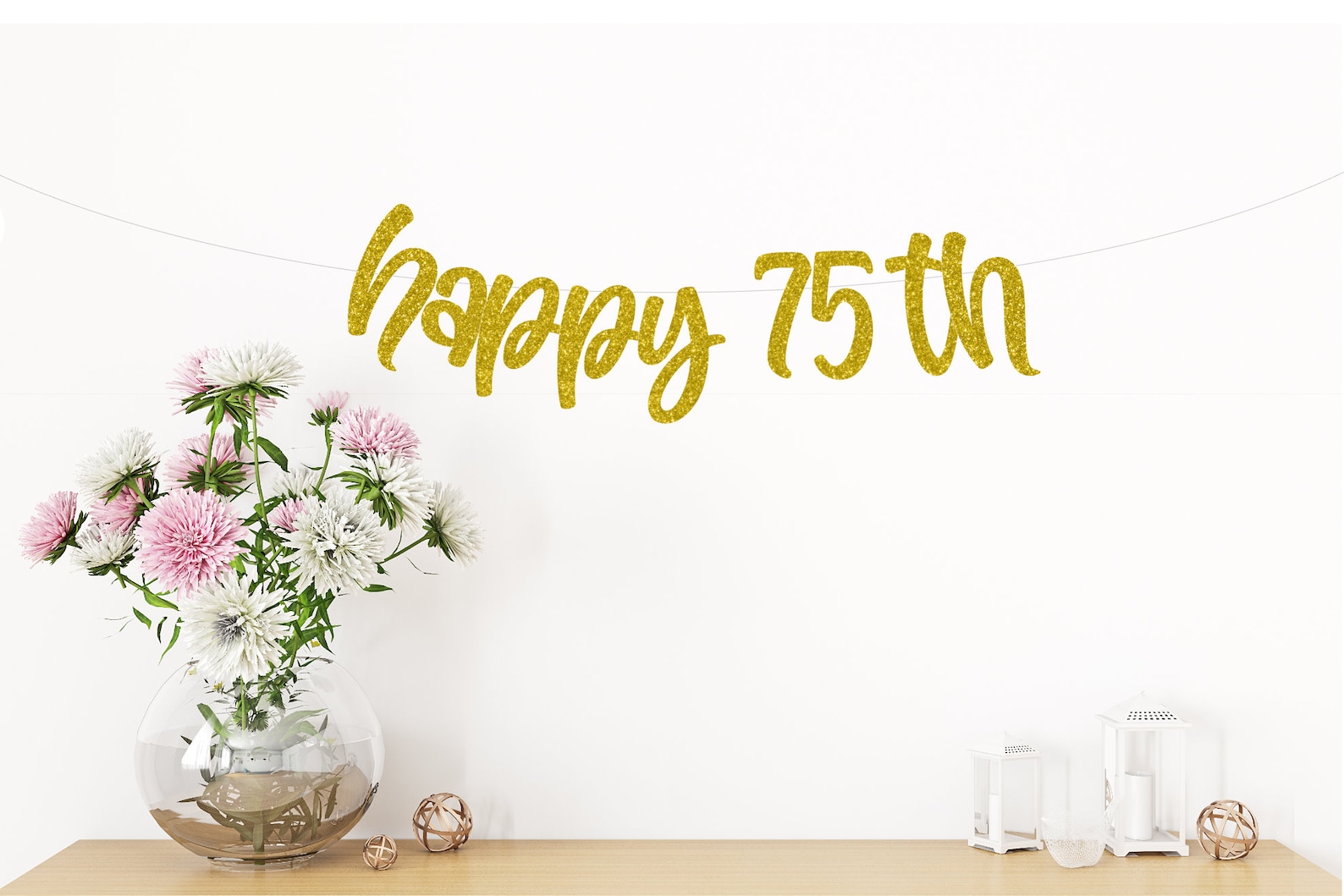 Happy 75th Birthday Banner 75th Birthday Decorations 75th | Etsy