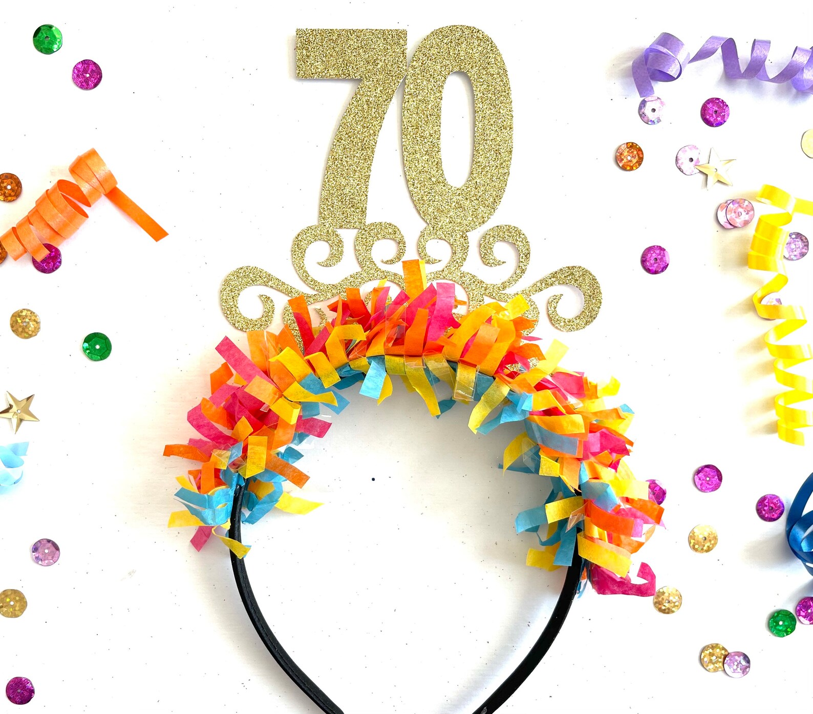 70th Birthday Crown, 70th Birthday Headband, 70th Birthday Party ...