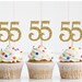 55th Birthday Cupcake Toppers, Birthday Cake Topper, 55th Birthday ...