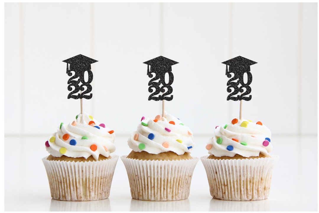 Graduation Cupcake Toppers, Class of 2022 Graduation Cupcake Toppers ...