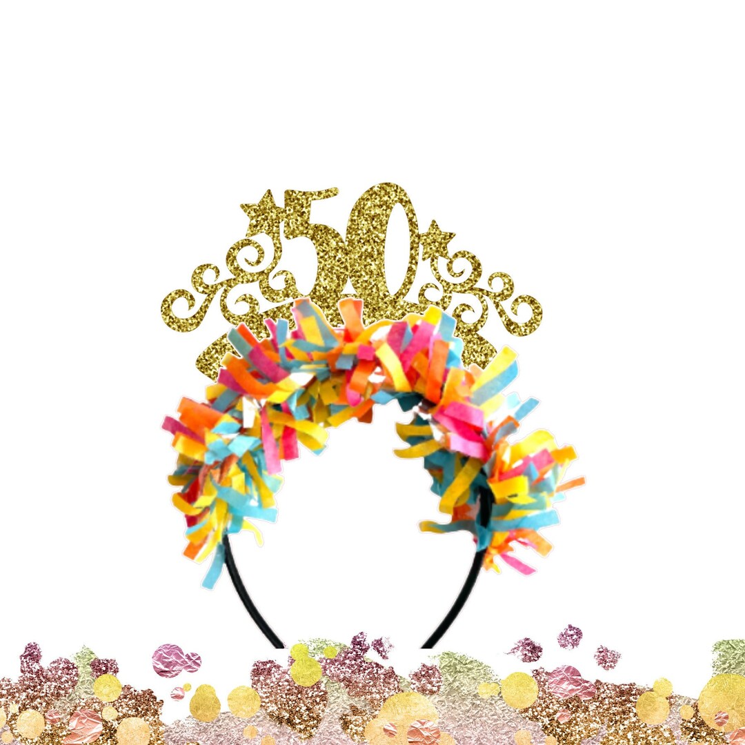 50th Birthday Crown, 50th Birthday Headband, 50th Birthday Decorations ...