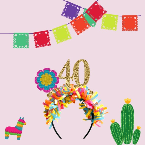 40th Fiesta Headbands 40th Birthday Headband 40th Birthday - Etsy
