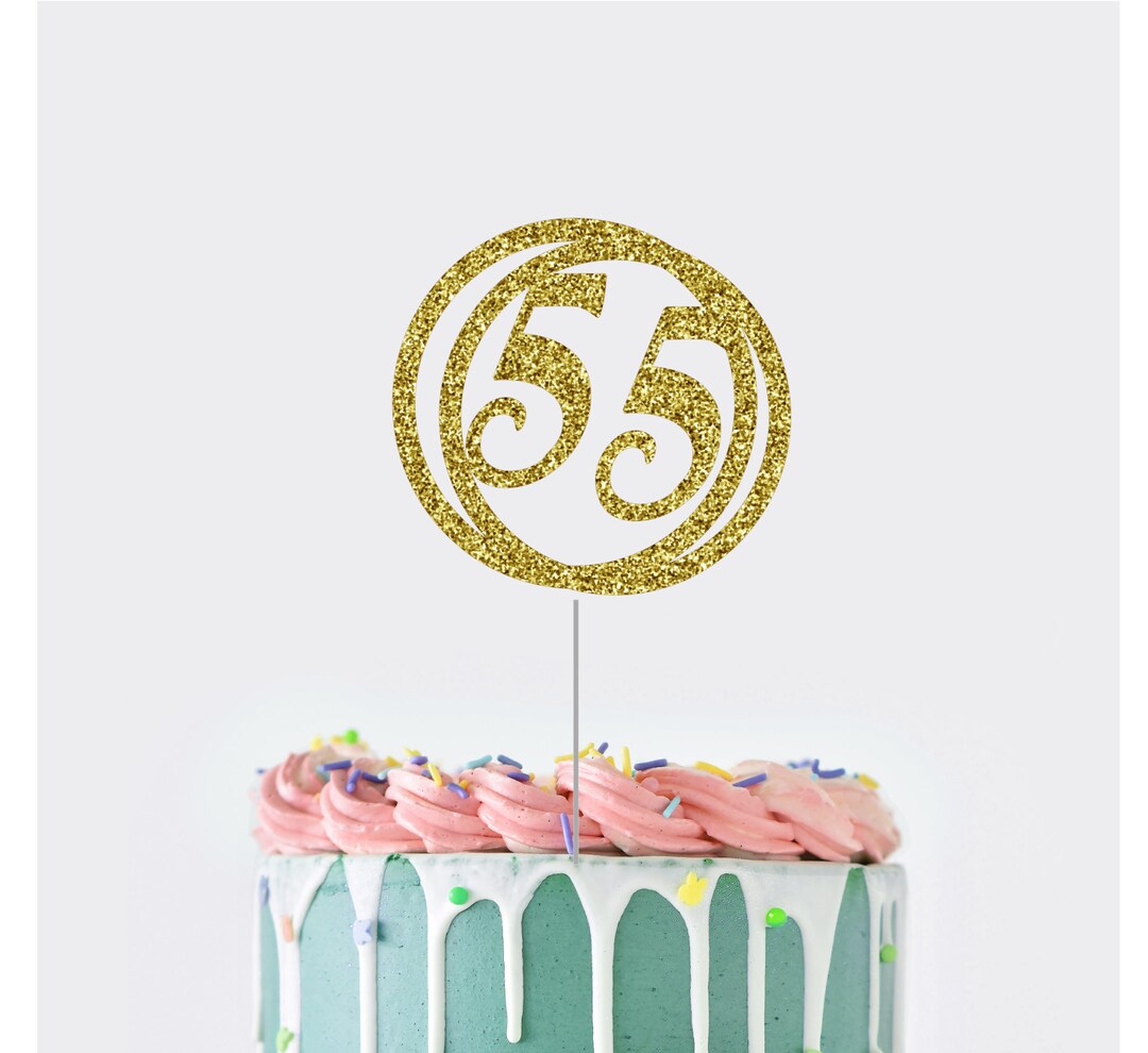 55th Birthday Cake Topper, 55th Birthday Decorations, Cake Decorations ...