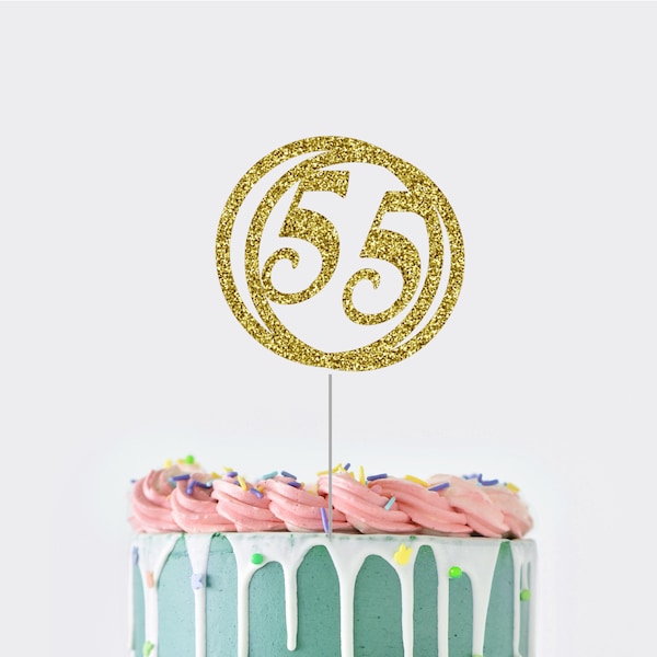 55th Birthday Cake Topper - Etsy
