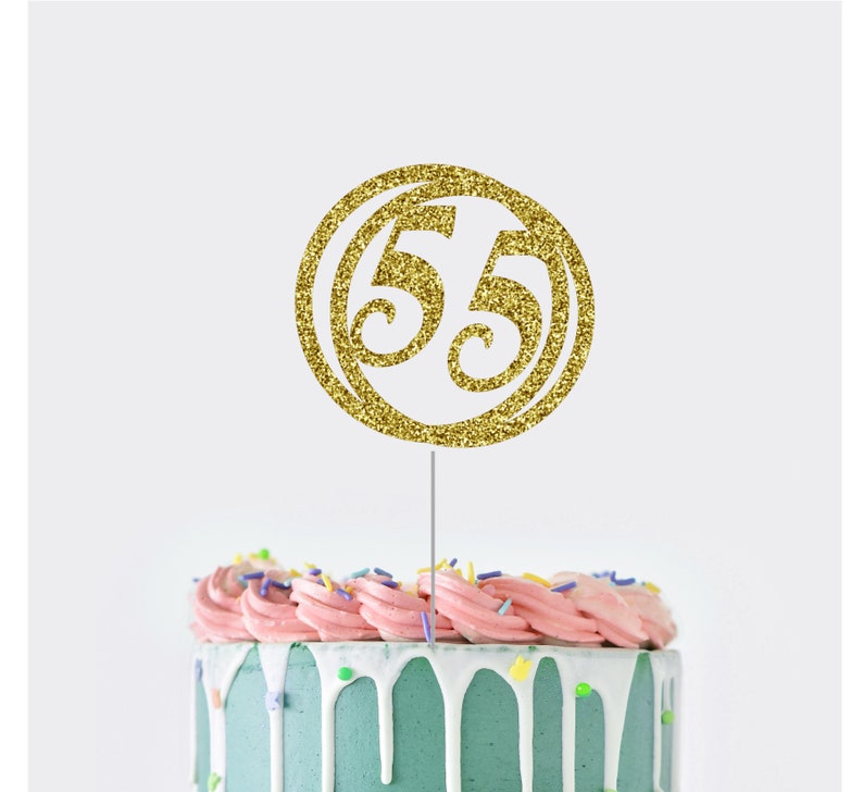 55th Birthday Cake Topper, 55th Birthday Decorations, Cake Decorations ...