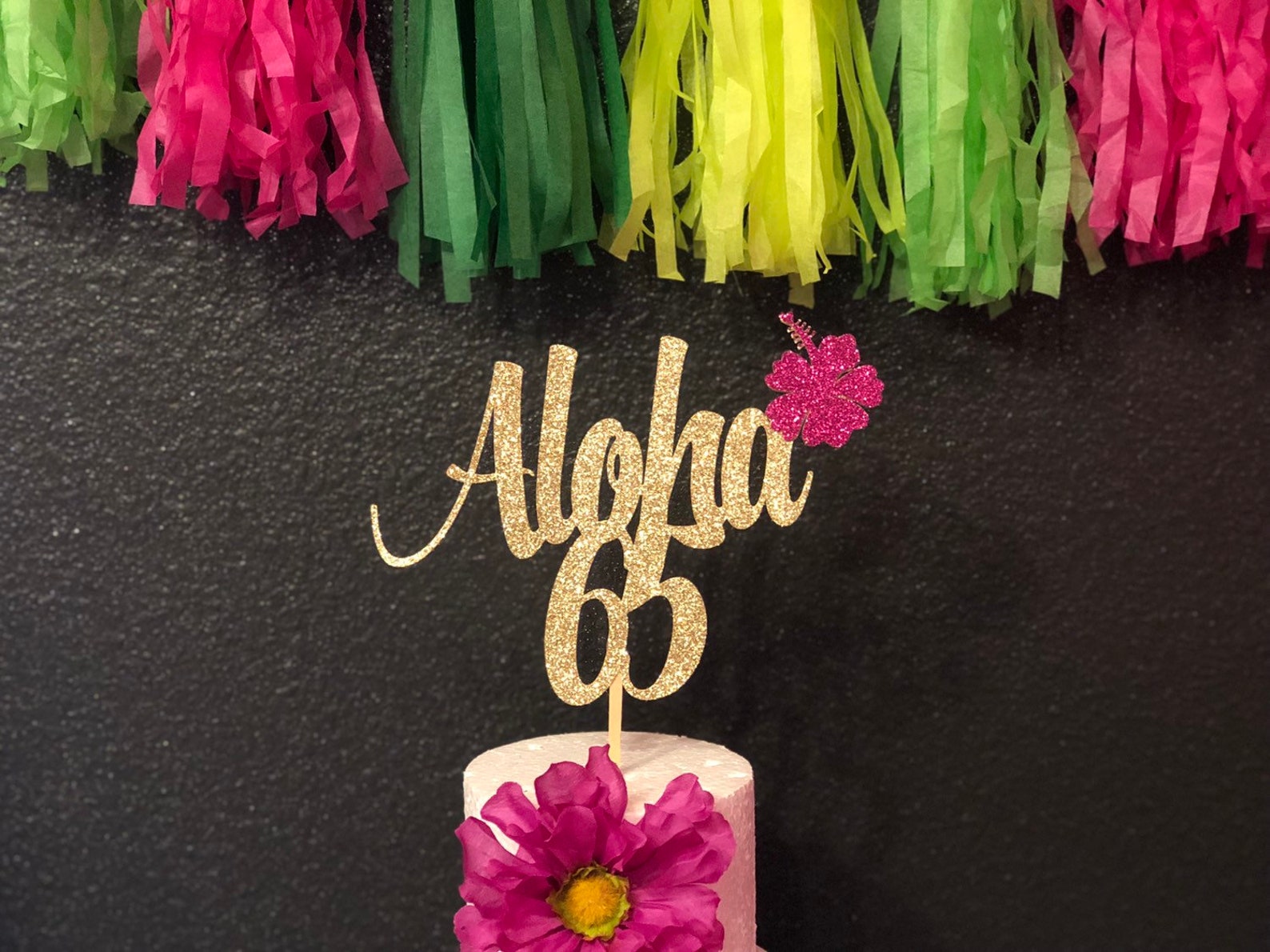 Aloha 65 Cake Toppers 65th Birthday Cake Topper Cake Topper | Etsy