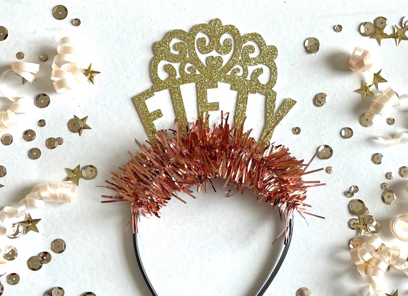 50th Birthday Crown 50th Birthday Headband 50th Birthday - Etsy