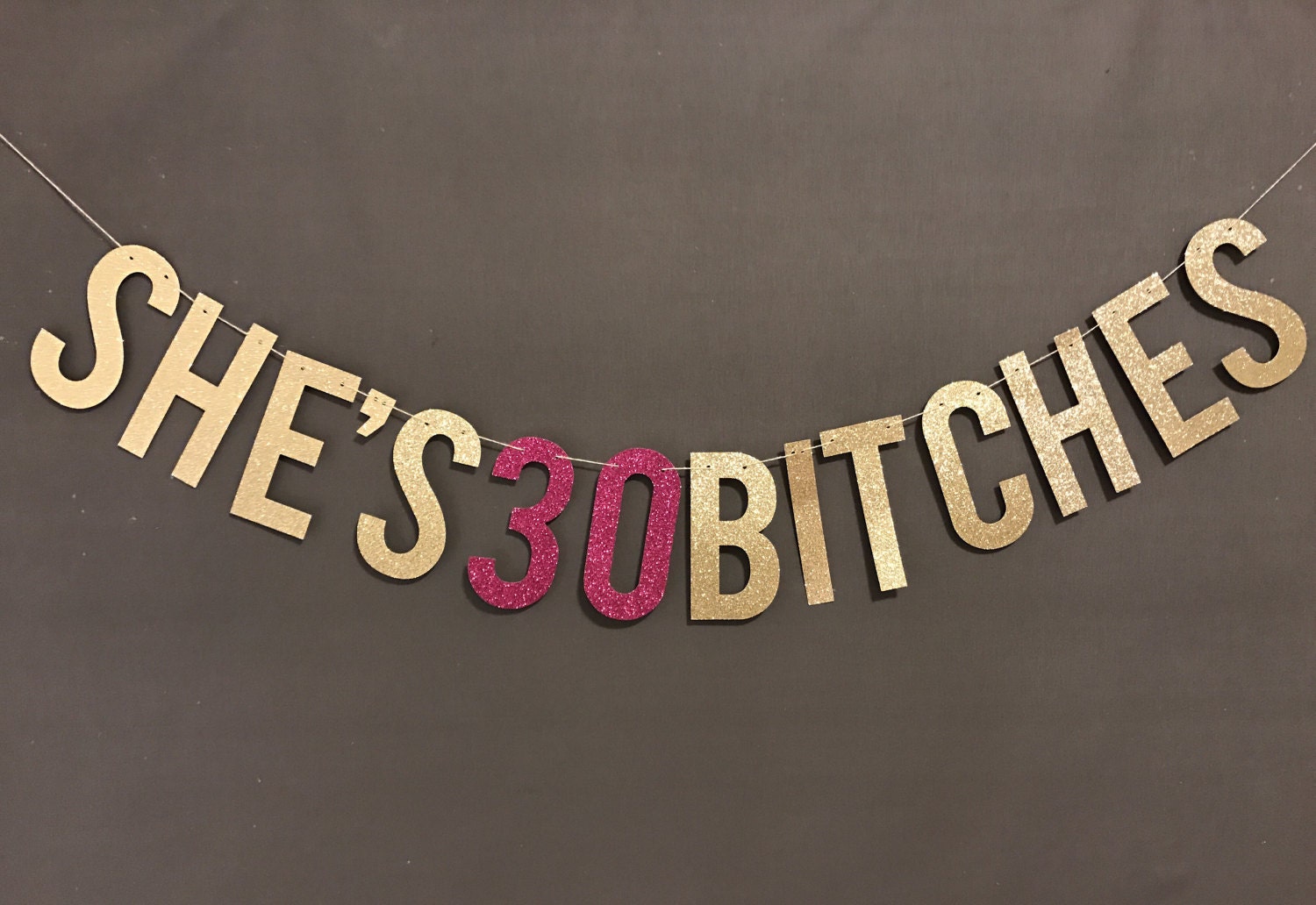 She's 30 Bitches Banner 30th birthday party banner | Etsy