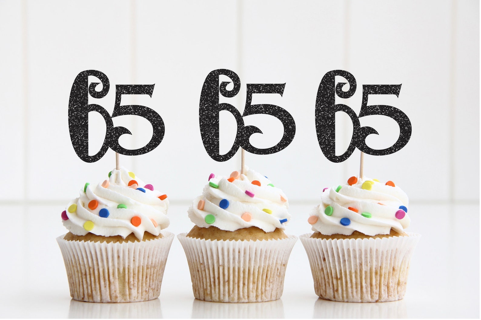 65th Birthday Cupcake Toppers 65th Birthday Decorations - Etsy