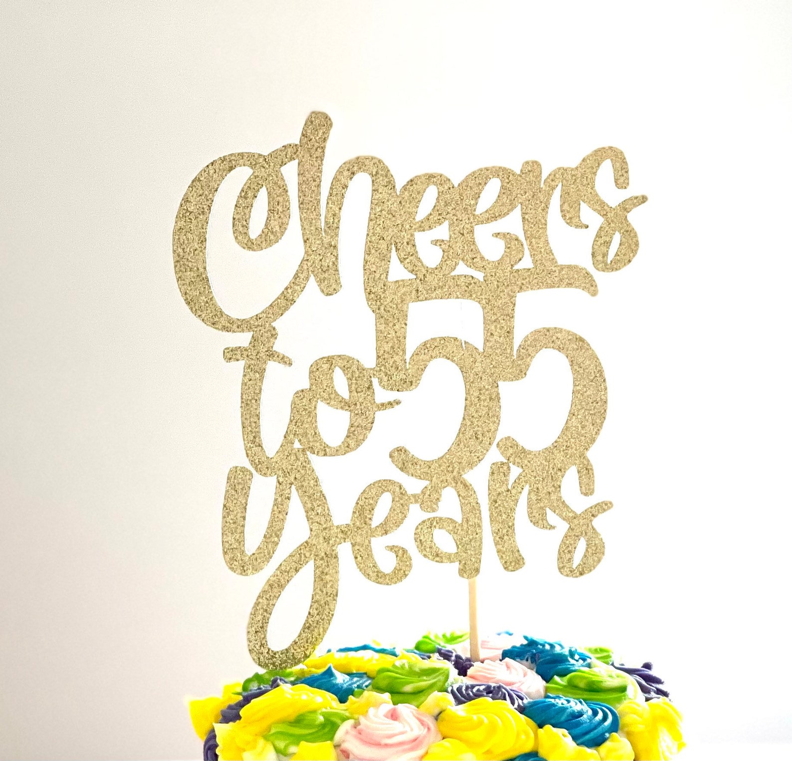 55th Birthday Cake Topper Cheers to 55 Years Cake Topper - Etsy