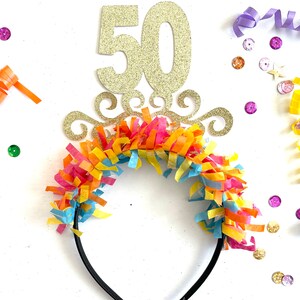 50th Birthday Crown, 50th Birthday Headband, 50th Birthday Decorations ...