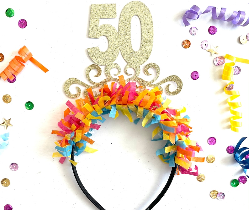 50th Birthday Crown, 50th Birthday Headband, 50th Birthday Decorations ...