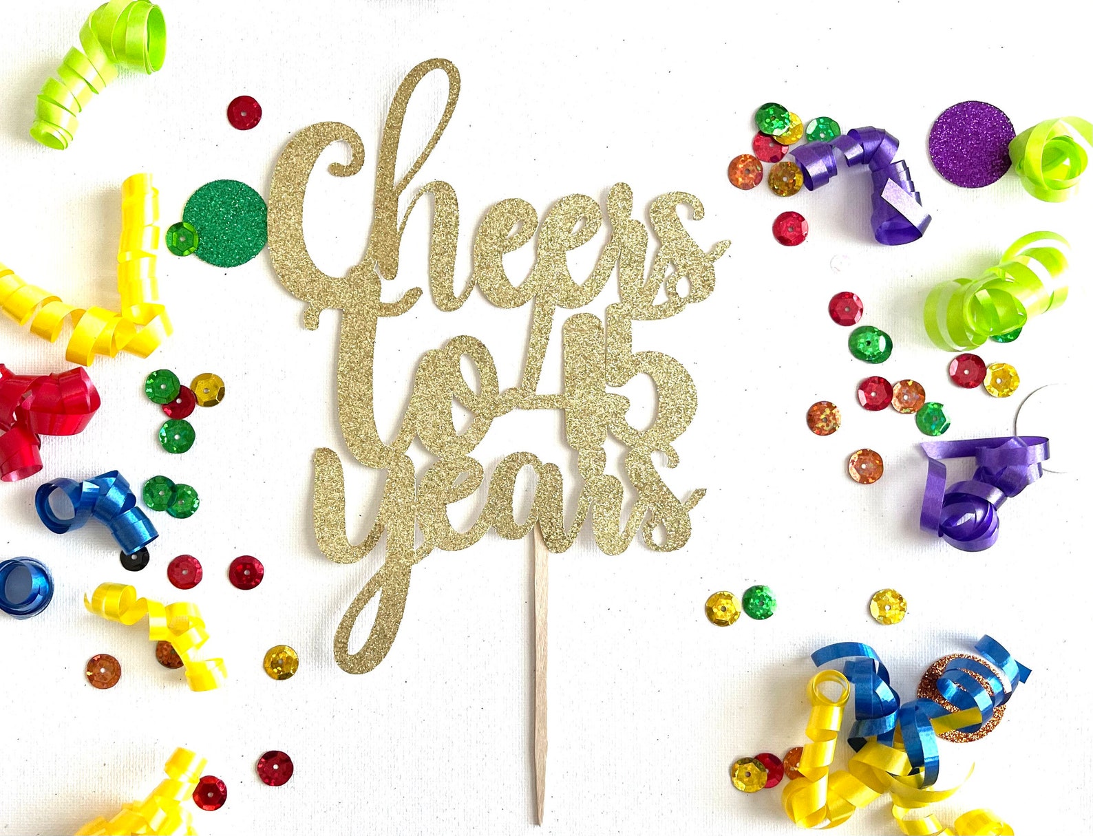 Cheers to 45 Years Cake Topper 45th Birthday Cake Topper Cake - Etsy