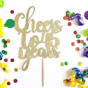 Cheers to 45 Years Cake Topper 45th Birthday Cake Topper, Cake Topper ...