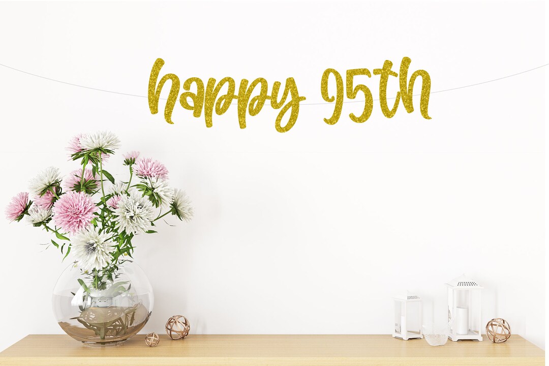95th Birthday Banner, 95th Birthday Sign, Happy 95th Birthday Banner ...