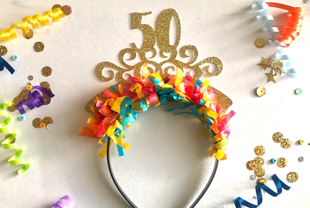 50th Birthday Crown, 50th Birthday Headband, 50th Birthday Decorations ...