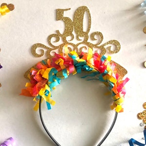 50th Birthday Crown, 50th Birthday Headband, 50th Birthday Decorations ...