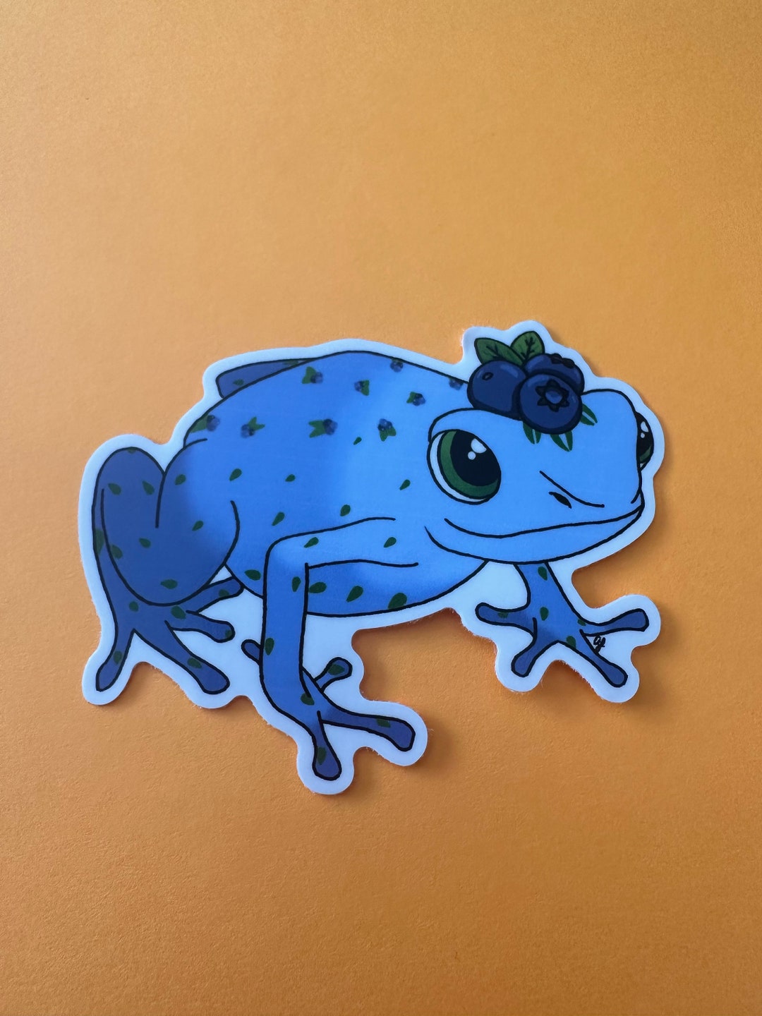 Blueberry Hat Frog Sticker, Frog Sticker, Blueberry Sticker, Fruity ...