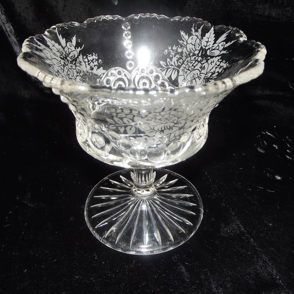 Etched Glass Compote - Etsy