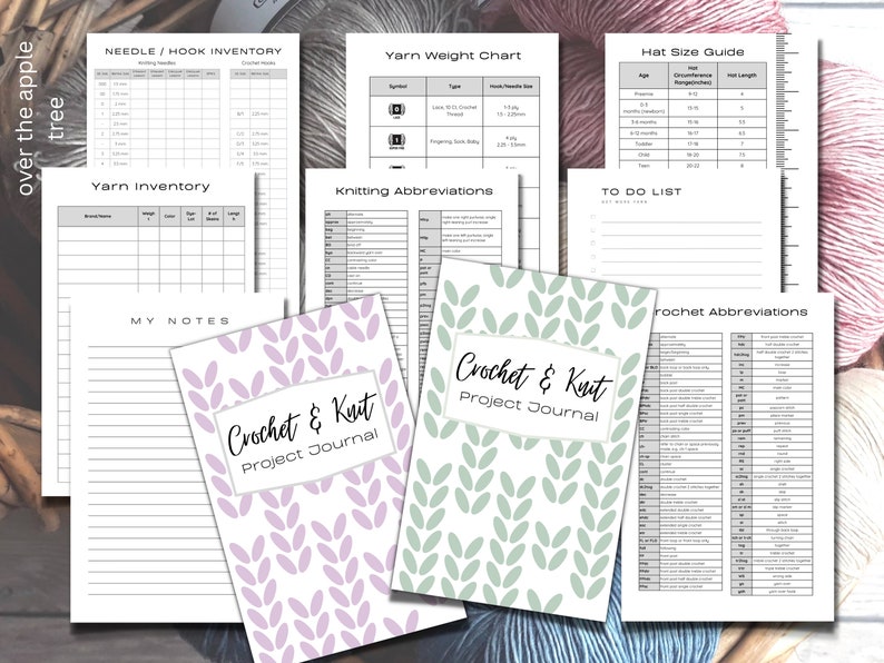 Crochet and Knitting Project Journal, Knit Project Planner, Tracker ...