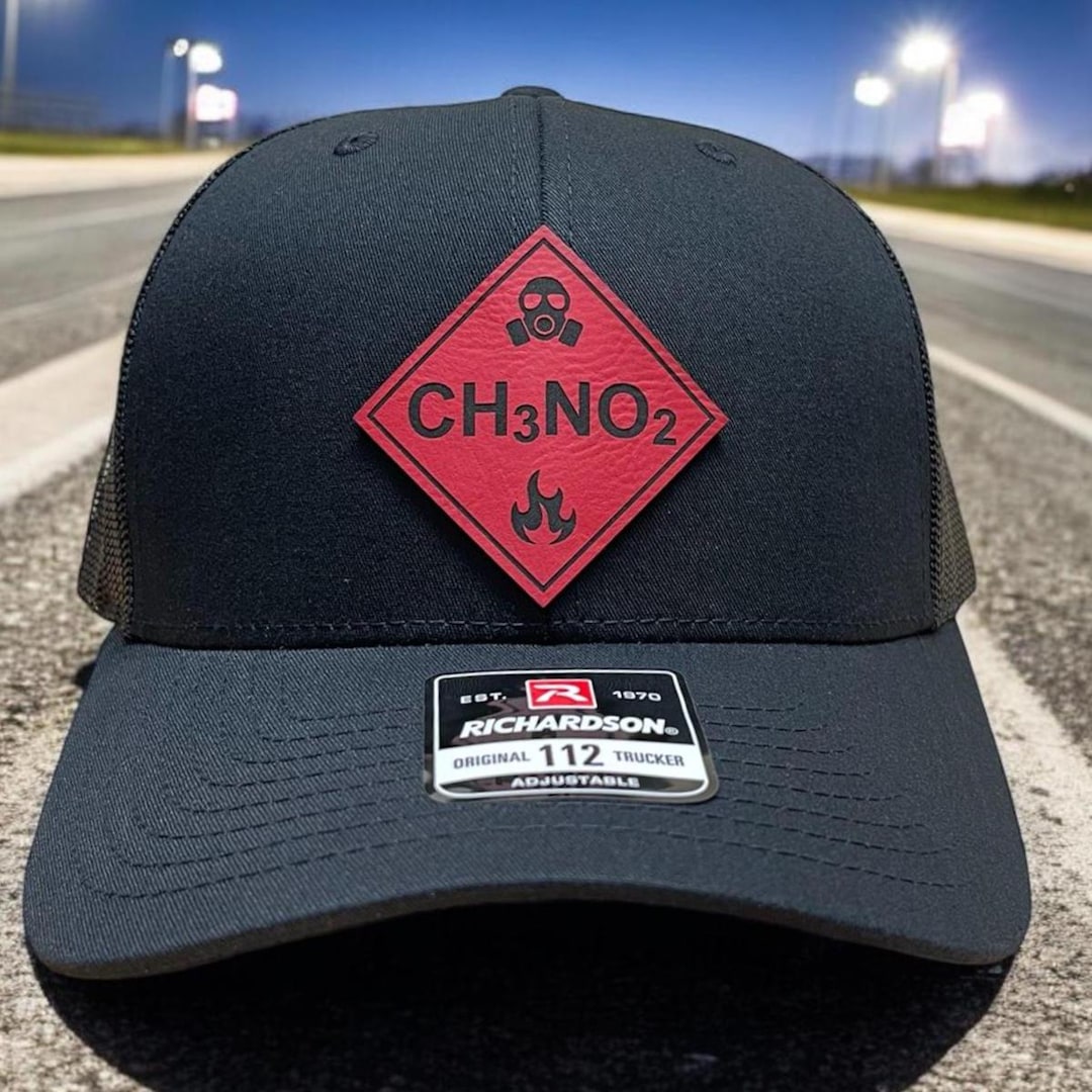 Nitro CH3NO2 Patch Hat: Nitromethane Top Fuel Drag Racing 112 Snapback ...