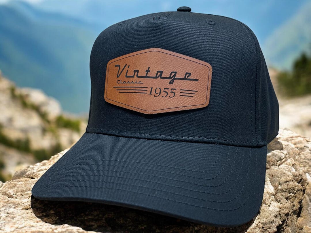 1955 Birthday Leather Patch Hat - Vintage Classic Cap - Etsy
