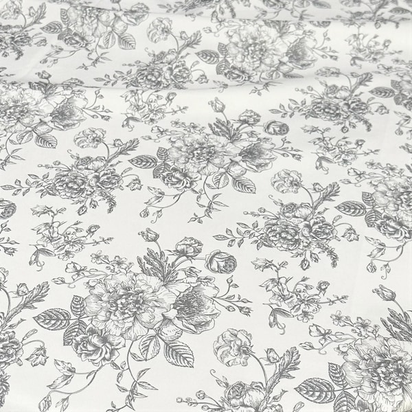 Black Toile Fabric - Etsy