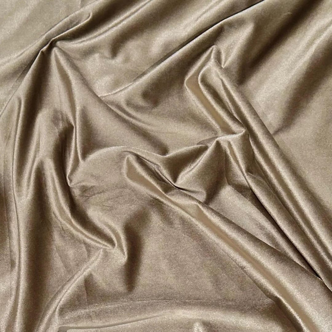 Luxury Plush Velvet Fabric by the Yard in Taupe (double Wide) - Etsy