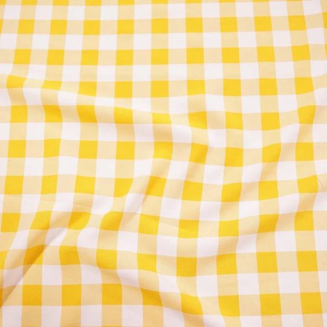 Polyester Checker (gingham) Fabric by the Yard in Dark Yellow - Etsy