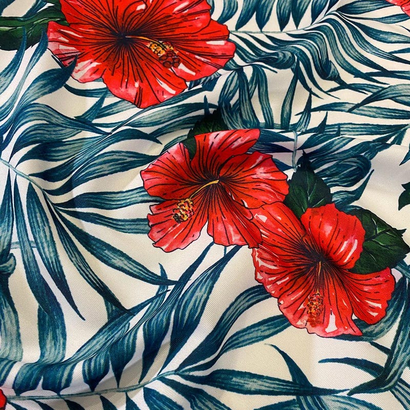 Tropical Hibiscus Fabric - Etsy