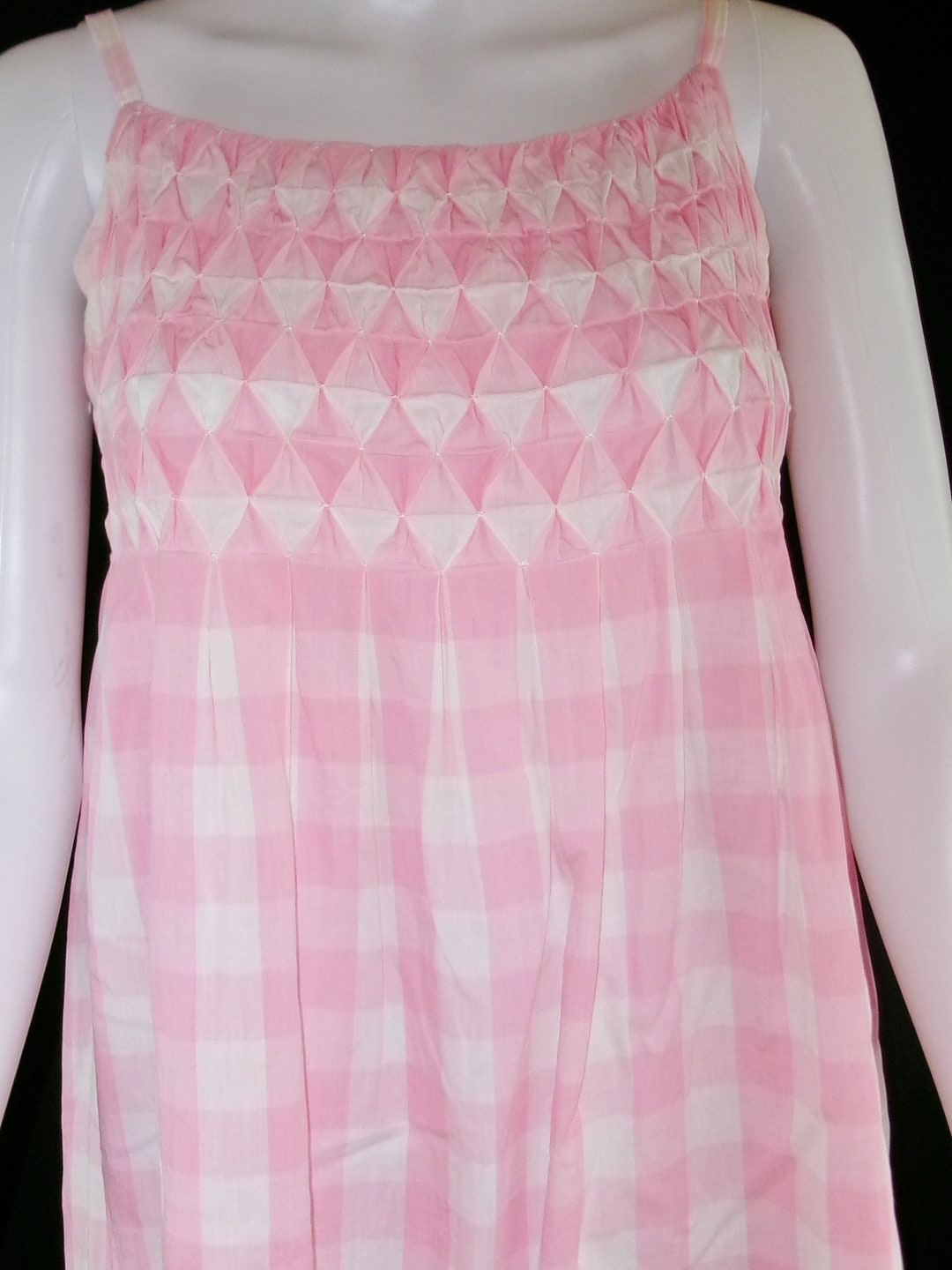 Vintage Early 60s Mr Mort Pink White Ginghan Smocked Sun Dress SZ S - Etsy