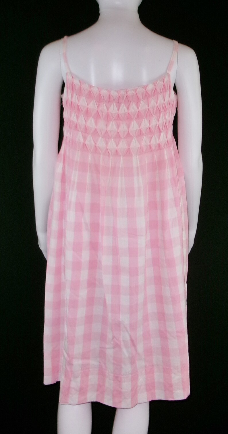 Vintage Early 60s Mr Mort Pink White Ginghan Smocked Sun Dress SZ S - Etsy