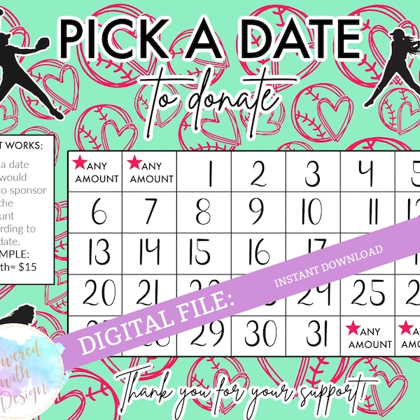 Free Printable Pick a Date - Etsy