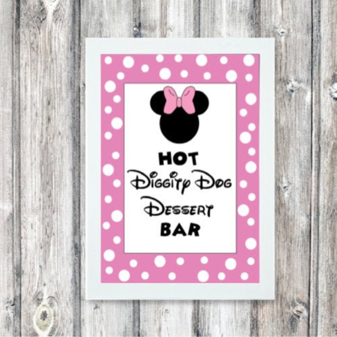 SALE Minnie Mouse Party Art / INSTANT DOWNLOAD / Hot Diggity Dog ...