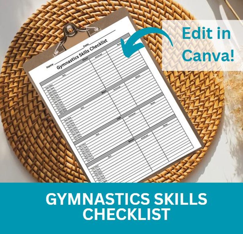 Gymnastics Evaluation Checklist, Editable in Canva, Simple Skill ...
