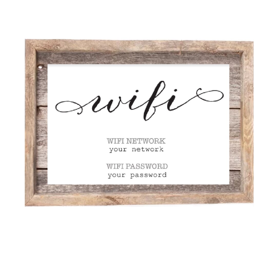 Wifi Password Sign, EDITABLE Wifi Sign Template, Wifi Password ...
