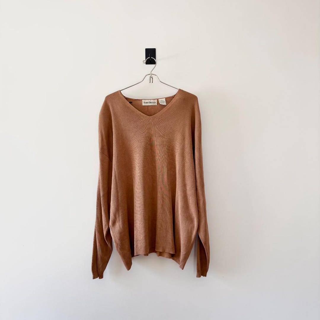 Vintage 2000s Cashmere Knit Sweater | Barry Bricken | Size L | Soft Rib ...