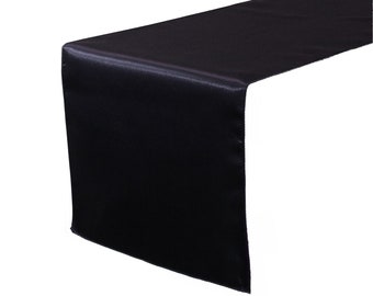 Black Satin Table Runner Wedding Table Runners - Etsy