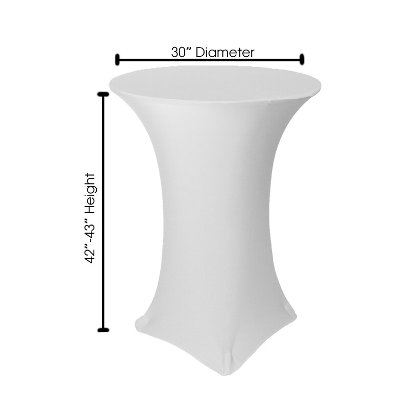 White 30 Inch Highboy Cocktail Round Stretch Spandex Table - Etsy
