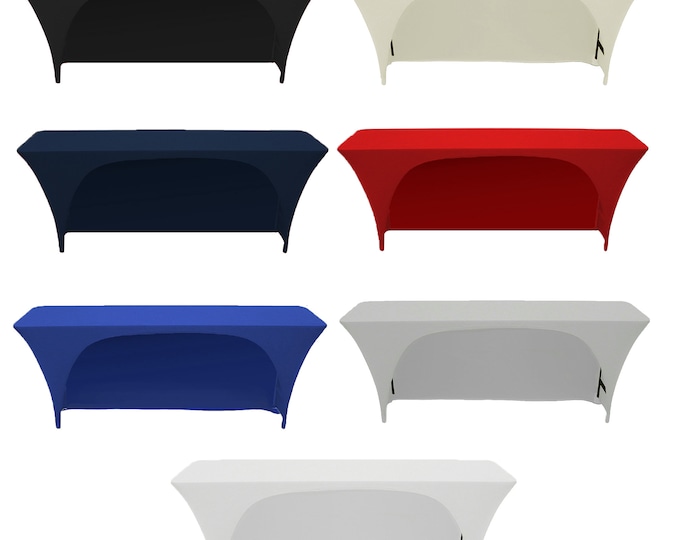 Spandex 6 FT Rectangular Open Back Table Covers Wholesale Tablecloths ...