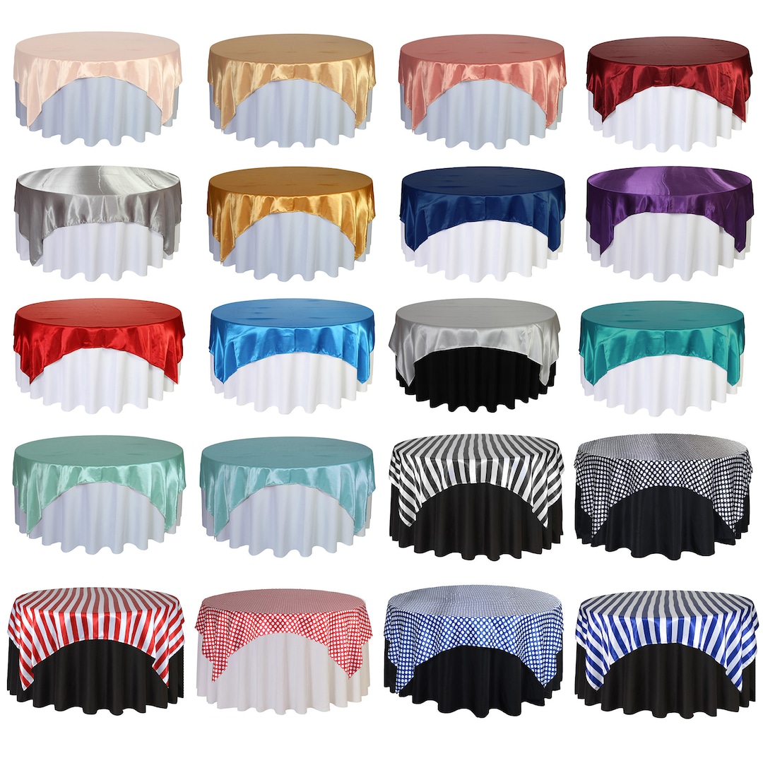 Satin 72 Inch Square Table Overlays | Wholesale Wedding, Christmas ...