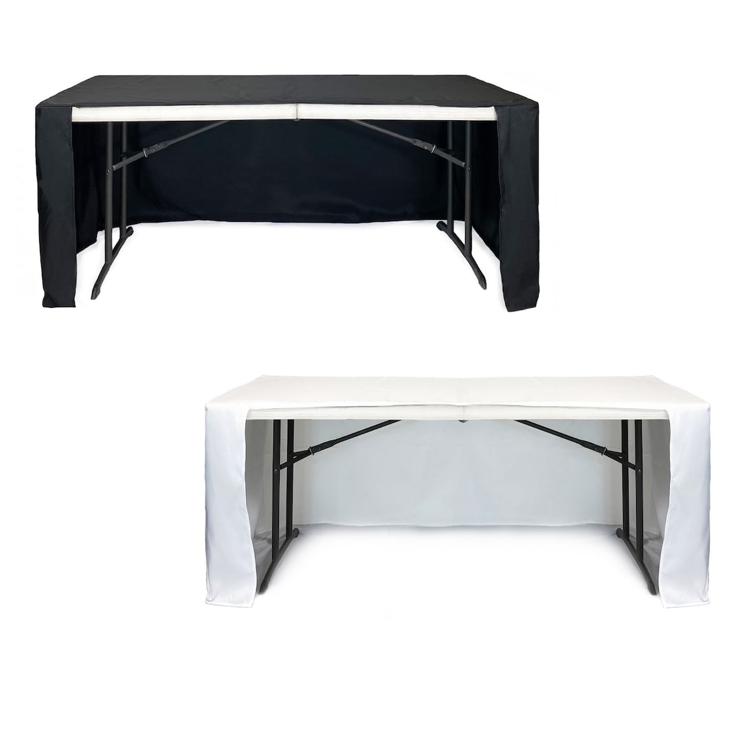 Polyester 8 Ft. Fitted Slit Open Back Rectangular Tablecloths | Wedding ...
