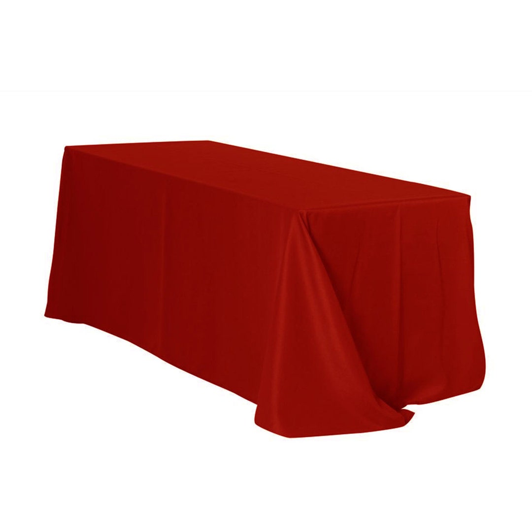 Dark Red 90 X 132 Inch Rectangular Polyester Tablecloth - Etsy